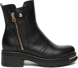 Nero Giardini Femme, Chaussures, Noir, Taille: 39 EU Bottines noires en cuir avec zip décoratif