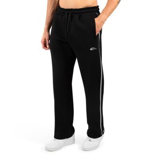 Smilodox Jogginghose Herren Yasin, Sweathose mit Logo, Bequeme Freizeithose mit Kordelzug, Seitentaschen und wei&szlig;en Seitenstreifen, Angenehmes Material, Optima