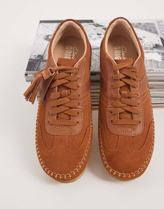 Clarks Tor Low chaussures en daim gingembre-Orange