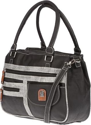 Christian Wippermann Grand sac à bandoulière pour femme, aspect cuir, Noir/anthracite