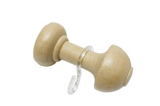 Gardinia Schalhalter Holz, Mit Haken, Natur, L&auml;nge: 8 cm