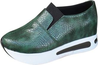 Generic Chaussures Slip-on Plateforme pour Femme Baskets sans Lacets Grande Taille Semelle &Eacute;paisse L&eacute;g&egrave;res Chaussures de Sport Marche Sneakers Tendances D&eacute;con