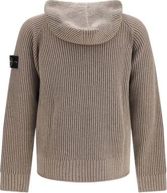 Stone Island Ribbed Cashmere Hoodie - Beige