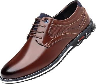 Generic Chaussures habill&eacute;es pour homme - Chaussures richelieu classiques &agrave; lacets - Bout pointu - En cuir - Talon bloc - Antid&eacute;rapantes - Confortables - Pour
