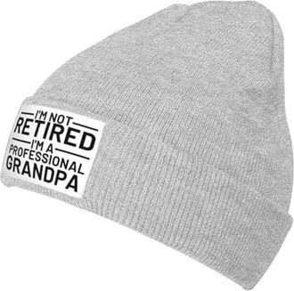 Generic Je Ne suis Pas &Agrave; La Retraite, Je suis Un Grand-P&egrave;re Professionnel. Retraite 2024 Femme Homme Bonnets Tricot&eacute; Coupe-Vent Bonnets Hiver Chaud Watch Cap 