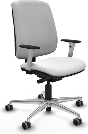 Piqueras y Crespo Alares Computerstuhl, Wei&szlig; und Schwarz, mit wei&szlig;en und schwarzen Armlehnen, ausgestattet mit Syncro/Traslack und Schaumstoff, Rollen 65 mm, Parkett, W