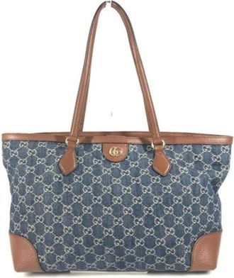 Gucci unisex, Pre-owned, Bleu, Taille: ONE Size Sac fourre-tout en denim Pre-owned