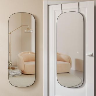 Songmics Spiegel, Wandspiegel, Gebogene Ecke, Ganzkörperspiegel, Spiegel für Tür, Rahmenlos, für Schlafzimmer, Wohnzimmer, Ankleidezimmer, schwarz LFM010B01V1