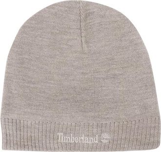 Timberland Knit Logo Beanie Béret Homme, Light Grey, Taille unique