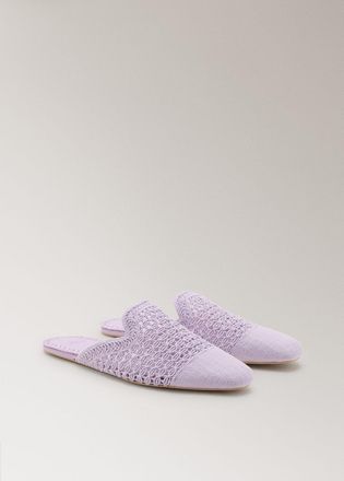 Mango Chaussons ouverts &agrave; larri&egrave;re crochet lilas - Femme - 36 - MANGO