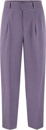 PT01 Pt01, Femme, Pantalons, Violet, Taille: 42 FR Pantalon &agrave; Taille &Eacute;lastique