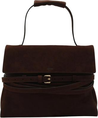 Moschino Hobo Bags - Structured Dark Brown Suede Handbag - Gr. unisize - in Schwarz - f&uuml;r Damen