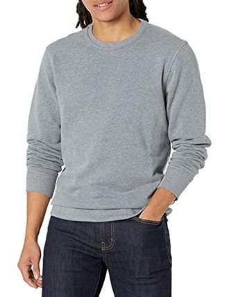 Amazon Essentials Sweat-shirt à col rond en polaire (grandes tailles disponibles) Homme, Gris Clair Chiné, 5XL Grande taille