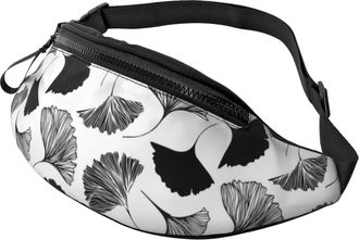 Generic Taillentasche Mode Brusttasche Bl&auml;tter Ginkgo Multifunktionale Umh&auml;ngetaschen F&uuml;r Camping Running Wandern 14X35Cm