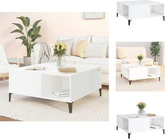 vidaXL Couchtisch Weiß 80x80x36,5 cm Holzwerkstoff - Couchtisch - Wohnzimmereinrichtung - Weißer Tisch - Holzt Tisch - Stauraum