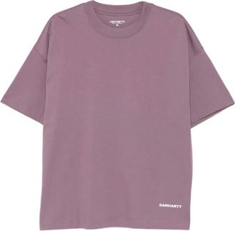 Carhartt Work in Progress Homme, Tops, Violet, Taille: XS S/S Link Script T-Shirt