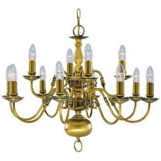 Searchlight Searchlight - flemish - 12LT Lustre chandelier 12 branches Laiton antique E14 max 12x60w Diam 62cm