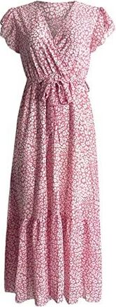 Generic Robe amincissante sans manches pour femme - Coupe ajust&eacute;e - Pour soir&eacute;e, rose, M