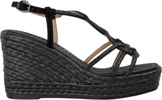 Alma En Pena Alma EN Pena, Femme, Chaussures, Noir, Taille: 38 EU Bandes entrelacées en forme de coin