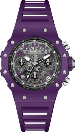 Invicta Racing 69625 Herrenuhr - Quarzwerk - Acryl mit silbernem Zifferblatt - 40 mm