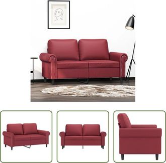 vidaXL Weinrot - 2-Sitzer-Sofa Weinrot 120 cm Kunstleder