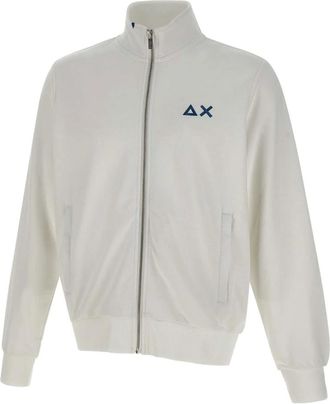 Sun 68 Homme, Sweatshirts et sweats &agrave; capuche, Blanc, Taille: 3XL Track Zip Basic Fleece