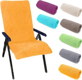 Heimtexland Hochlehner Stuhlauflage Frottier Gartenstuhl Schonbezug Schwimmbad Sauna Fitnessstudio Hygiene Handtuch Frottee 60 x 130 cm Typ772 Orange