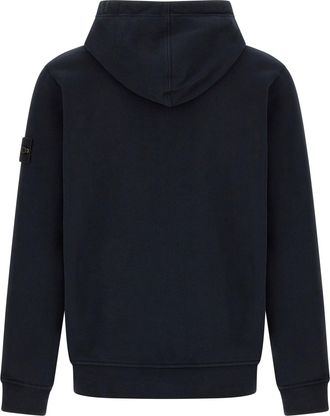 Stone Island Removable Badge Cotton Hoodie - Black