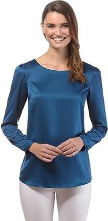 Vincenzo Boretti Chemisier, légèrement cintré, Encolure Bateau Bleu pétrole XS