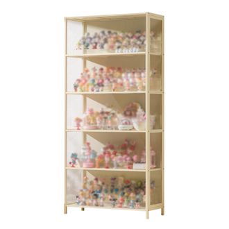 Generic 5-stöckiger Durchsichtiger Vitrinenschrank, Kuriositätenvitrine mit Acryltür, Seitlich Öffnende Tür, for Zuhause, Büro, Spielzimmer(80cm/31.5in)