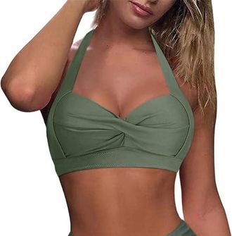 Generic Haut De Maillot De Bain Femme Push Up Sexy Hauts De Bikini Bretelles Classics El&eacute;gant Col V Hauts De Maillots R&eacute;glables Amovible Beachwear Top pour Pl