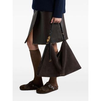 Etro Suede and Leather Tote Bag - Brown