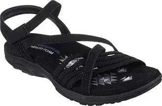 Skechers REGGAE SLIM Summer Heat Sandales stretch pour femme Noir, Noir, 37 EU