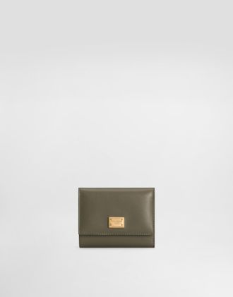 Dolce & Gabbana Plong&eacute; Calfskin Wallet - Frau Geldb&ouml;rsen Und Kleinlederwaren Green Onesize