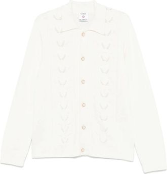 Casablanca Homme, Pulls, Blanc, Taille: M Pull Blanc avec Boutons et Col