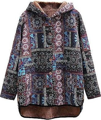 Onsoyours Manteau Femme Capuche dhiver Blouson Veste Chaude dhiver Bouton Manteau &eacute;Paissir Veste Parka Fourrure Outercoat Blousons &agrave; Capuche Violet L