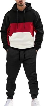 Generic Ensemble Jogging Homme, Sweat Hoodies &Agrave; Manches Longues Et Pantalon De Jogging Ensemble De 2 Pi&egrave;ces, Doux Et Surdimensionn&eacute;, V&ecirc;tements Chaud Travail D