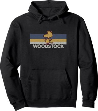 Peanuts Woodstock Retro-Streifen-Design Pullover Hoodie