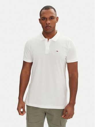 Tommy Jeans Poloshirt DM0DM20676 Wei&szlig; Slim Fit