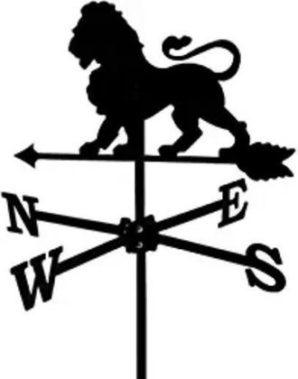 Generic Schwarze Wetterfahne aus Metall Zur Anzeige der Windrichtung Im Au&szlig;Enbereich f&uuml;R Hof Garten Bauernhaus Scheune Schuppen oder Terrasse(WW2)