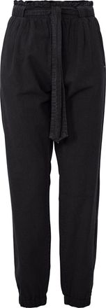 Oxmo OXLennja Damen Hose Stoffhose elastischer Bund mit Bindeg&uuml;rtel Regular Fit, Gr&ouml;&szlig;e:40, Farbe:Black (194007)