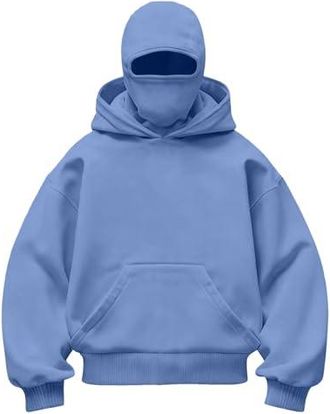 Generic Lightweigh Sweat &agrave; capuche uni pour homme avec doublure en polaire double coupe-vent avec poche pour la p&ecirc;che, la course &agrave; pied, lentra&icirc;nement int&eacute;rie