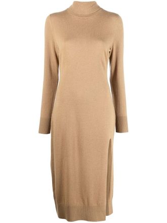 Michael Michael Kors Gestricktes Kleid mit Rollkragen - Braun