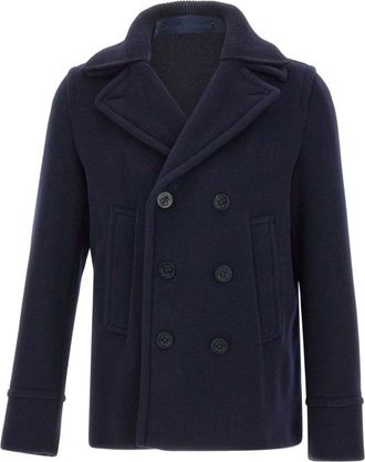 Paul & Shark Homme, Manteaux, Bleu, Taille: L Manteau bleu &agrave; double boutonnage avec poches