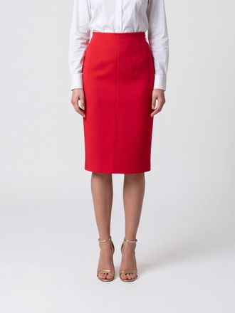 Elisabetta Franchi Jupe crayon midi en cr&ecirc;pe &agrave; taille haute et fermeture au dos