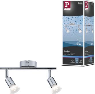 Paulmann 66748 Deckenstrahler Carolina IP44 GU10 230V max. 2x10W dimmbar Chrom zweiflammiges Spotlight