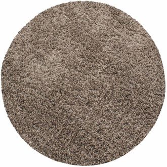LIFE Tapis Rond Shaggy Uni Poils Longs Tapis Salon Chambre (Caf&eacute; - 200x200cm)