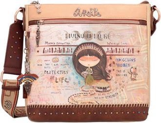 Anekke Menire Sac &agrave; bandouli&egrave;re en similicuir pour femme avec sangle r&eacute;glable et fermetures &agrave; glissi&egrave;re 27 x 25 x 8 cm, multicolore, OneSize