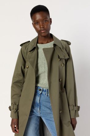 Gerard Darel Trench long kaki - SERGE - Vert Kaki