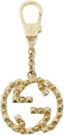 Gucci unisex, Pre-owned, Jaune, Taille: ONE Size Pre-owned Canvas Keyring